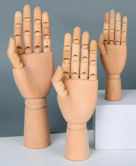 Wooden Hand Man Wood Drawing Mannequin Rotatable Modle Artist Movable ...