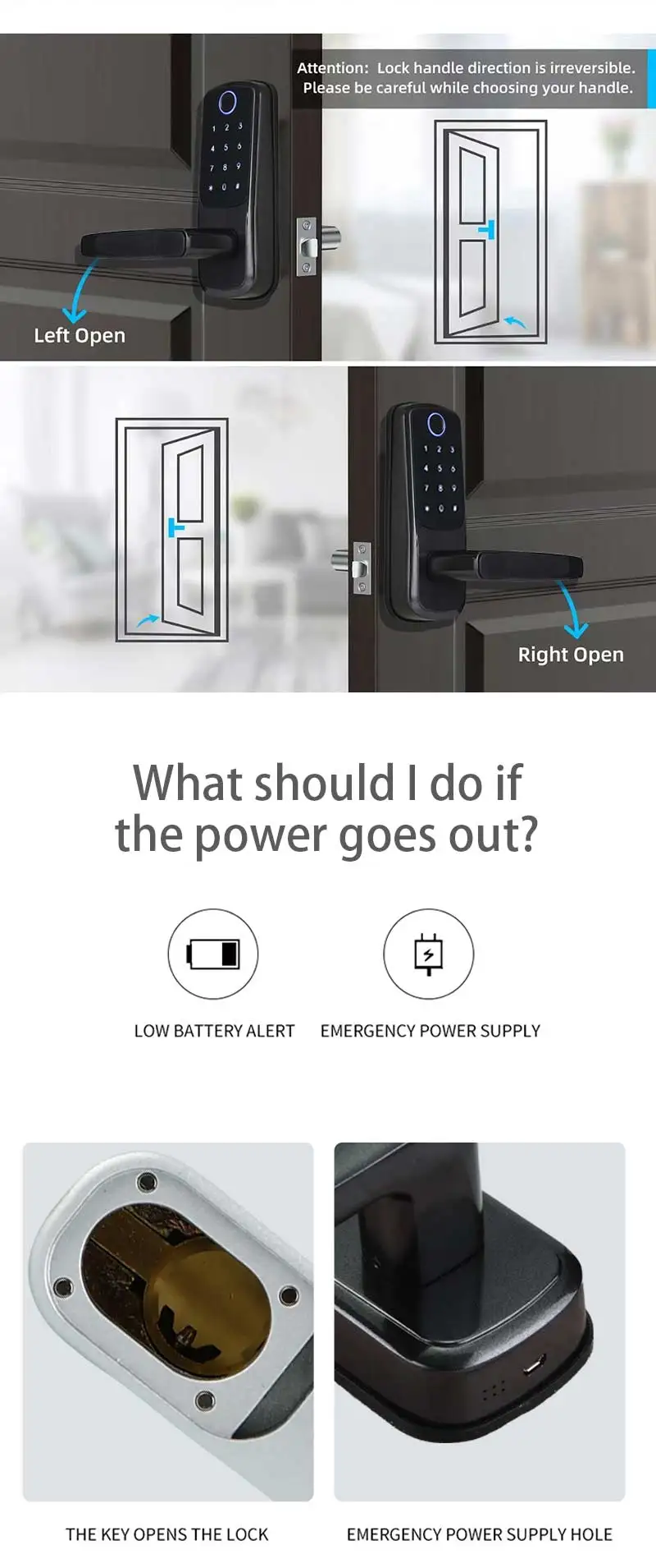 Bbdhome Temporary Password Unlocking Convenient Usb Door Lock ...