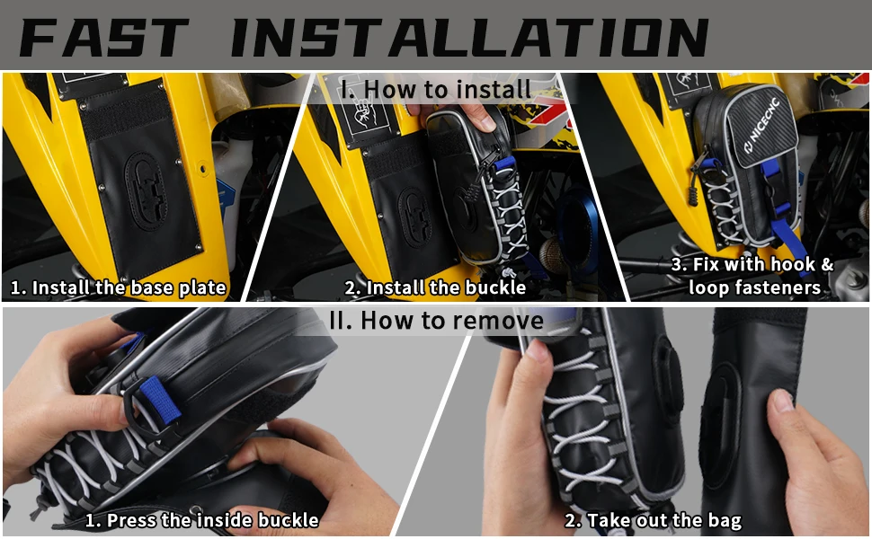 Nicecnc Atv Front Fender Tool Storage Luggage Bag For Yamaha Raptor 700 ...