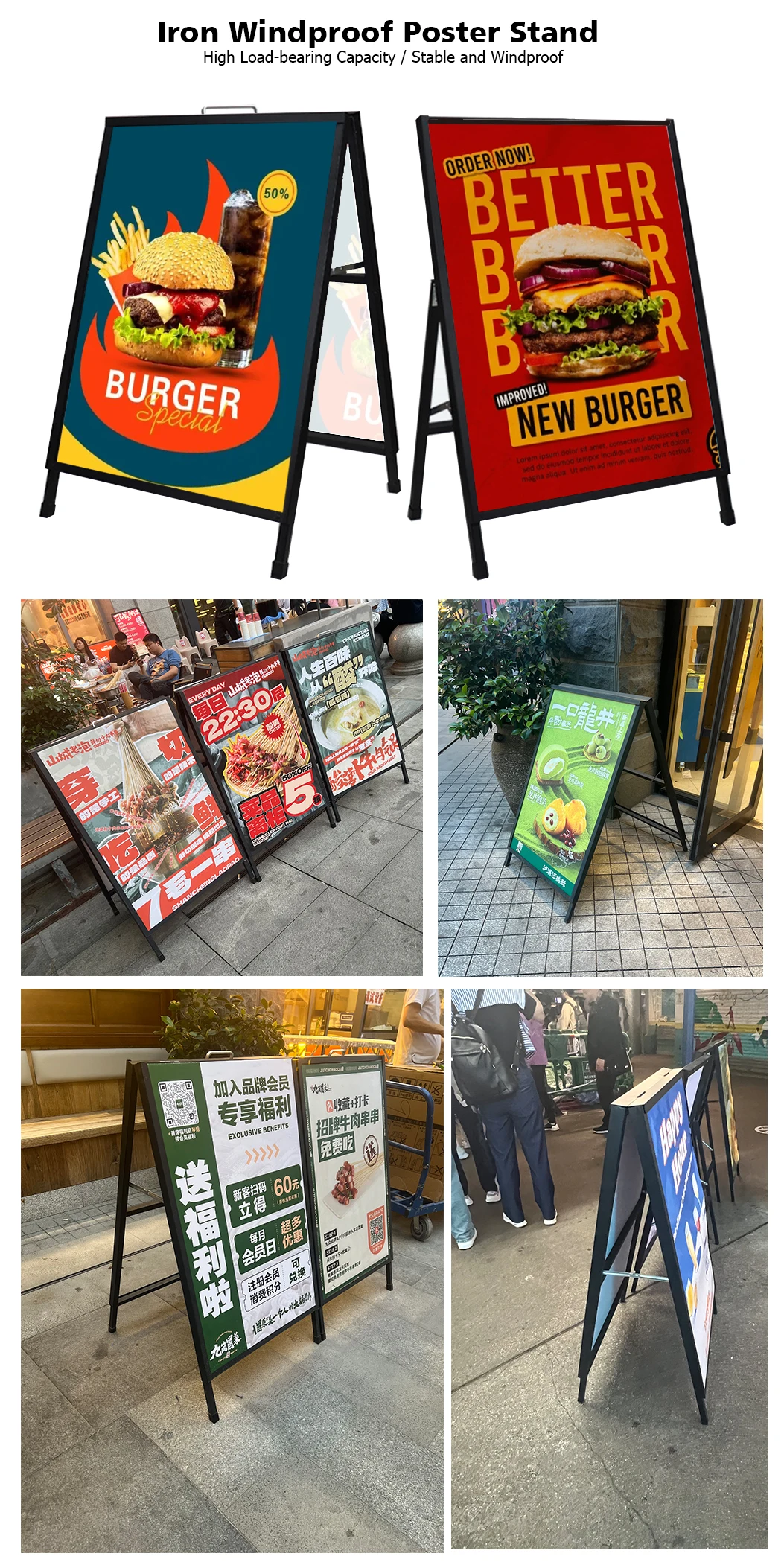 Double Side A Frame Sign Stand - Perfect for Outdoor Advertising