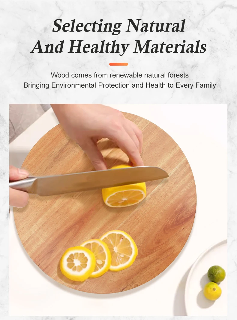 Acacia And Rubber Wood Chopping Block Set With Round Cheese Cutting ...