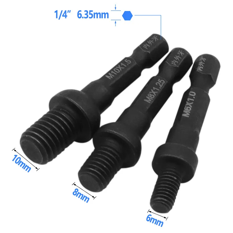 6.35mm M6 M8 M10 Socket Adapter for Drill - Durable Self-Tapping Tool ...