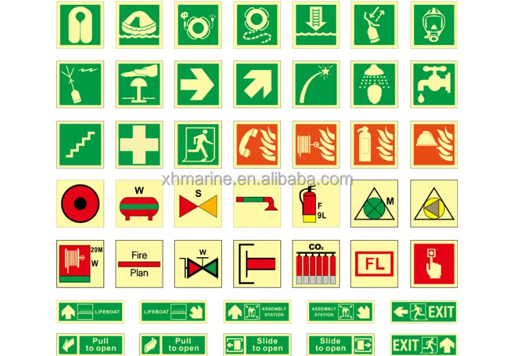 Marine IMO Symbol Safety Signs - Customizable Fluorescent Safety Signs ...