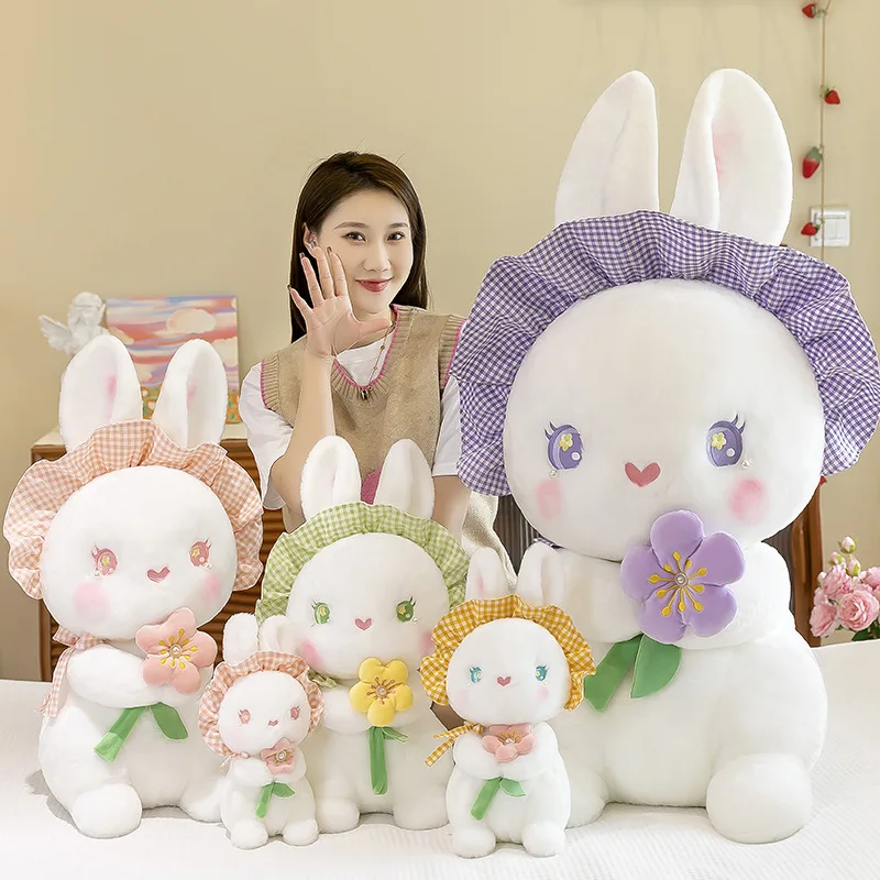 Cartoon Kawaii Hugging Flower Rabbit Plush Toy Creative Ins Stuffed ...