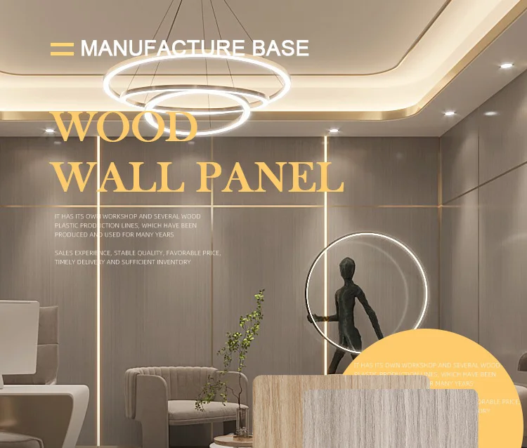 Solid Wood Veneer Seamless Wall Panel Flame Retardant Artificial Bamboo ...