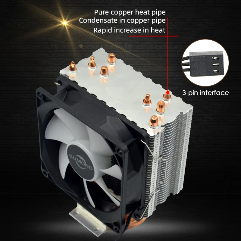 90mm 4 Heatpipe Argb Cpu Coolers For Intel Lga 115x 1366 2011 2066 ...