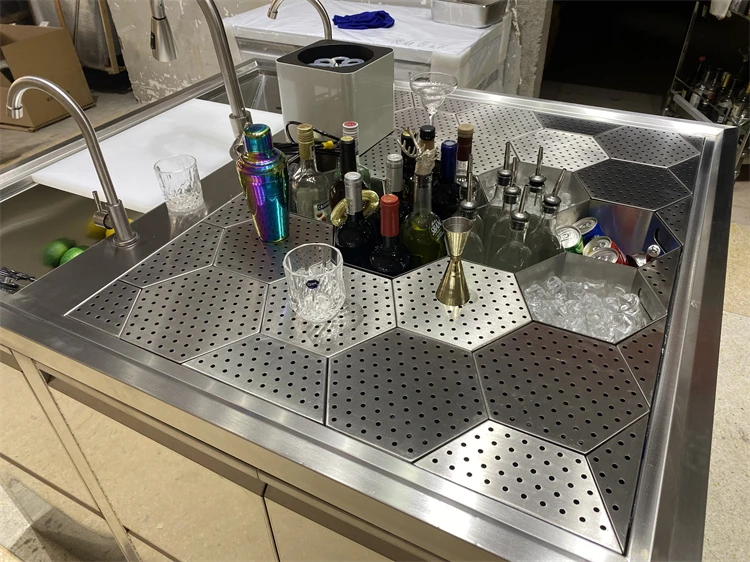 Portable Bar Counter Movable Stainless Steel Counter Cocktail Bar ...