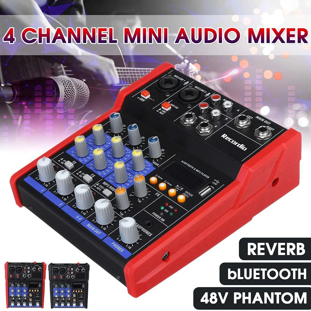 Gax-g4 Portable Sound Mixing Console Audio Mixer Record 48v Phantom ...