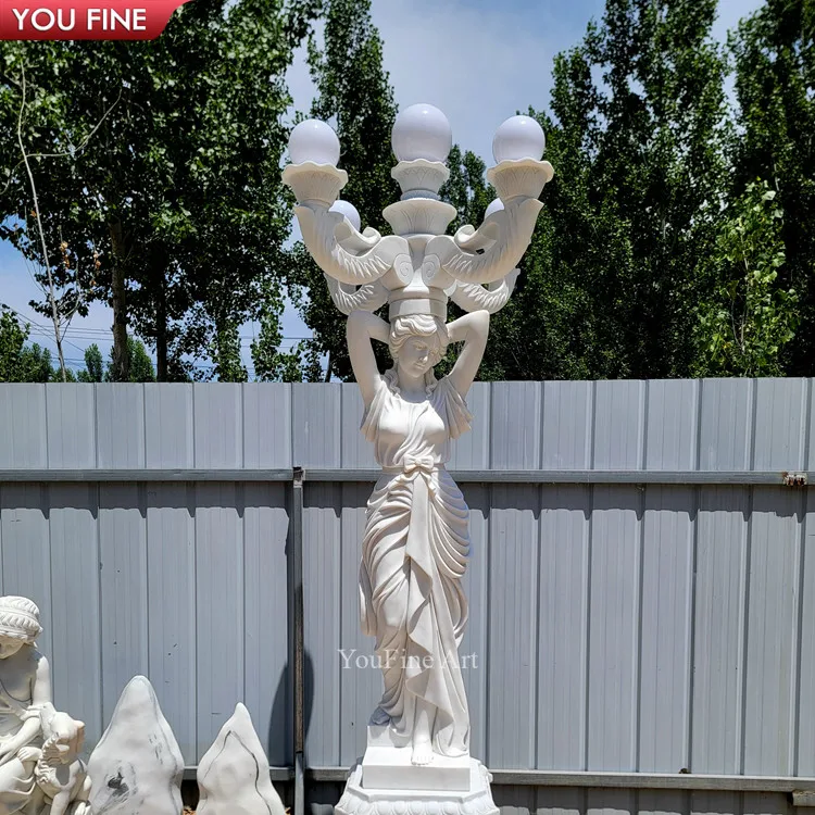 Road Lighting Marble Figure Stone Sculpture for Garden Lamp| Alibaba.com