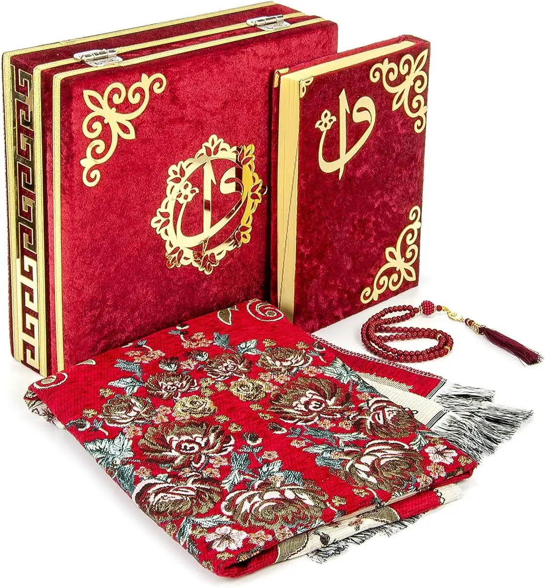 2024 Velvet Quran Gift Box New Design Gray Personalized Green Pearl ...