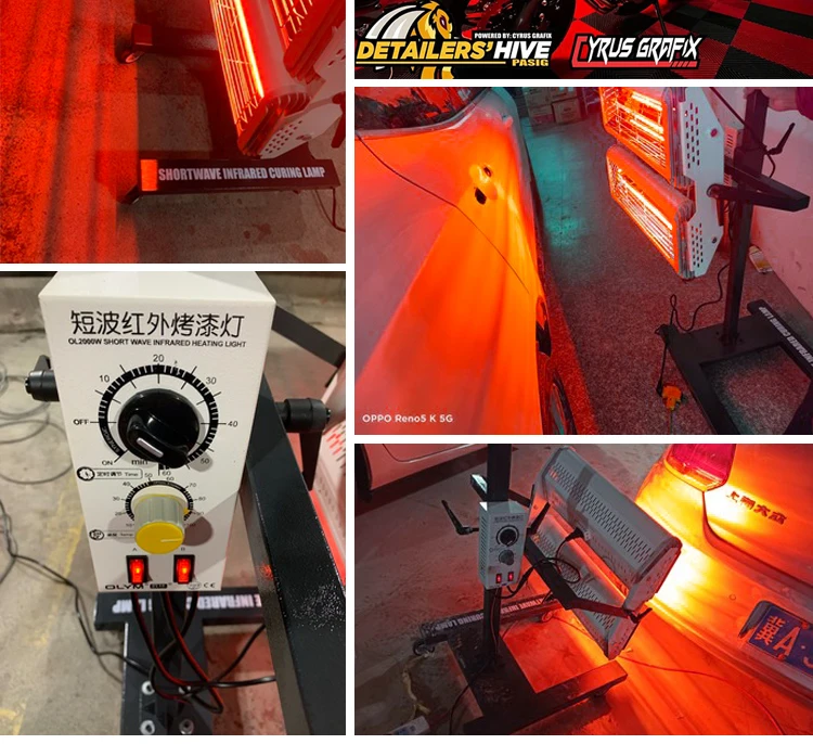 Professional Auto Body Infrared Curing Lamps 2600w Infrared Heat Lamps ...