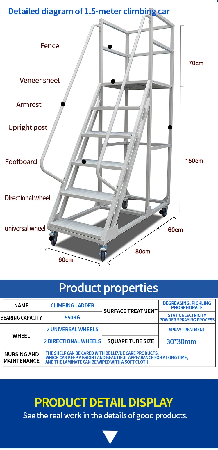Detachable Mobile Step Ladder - Safe Climbing Platform