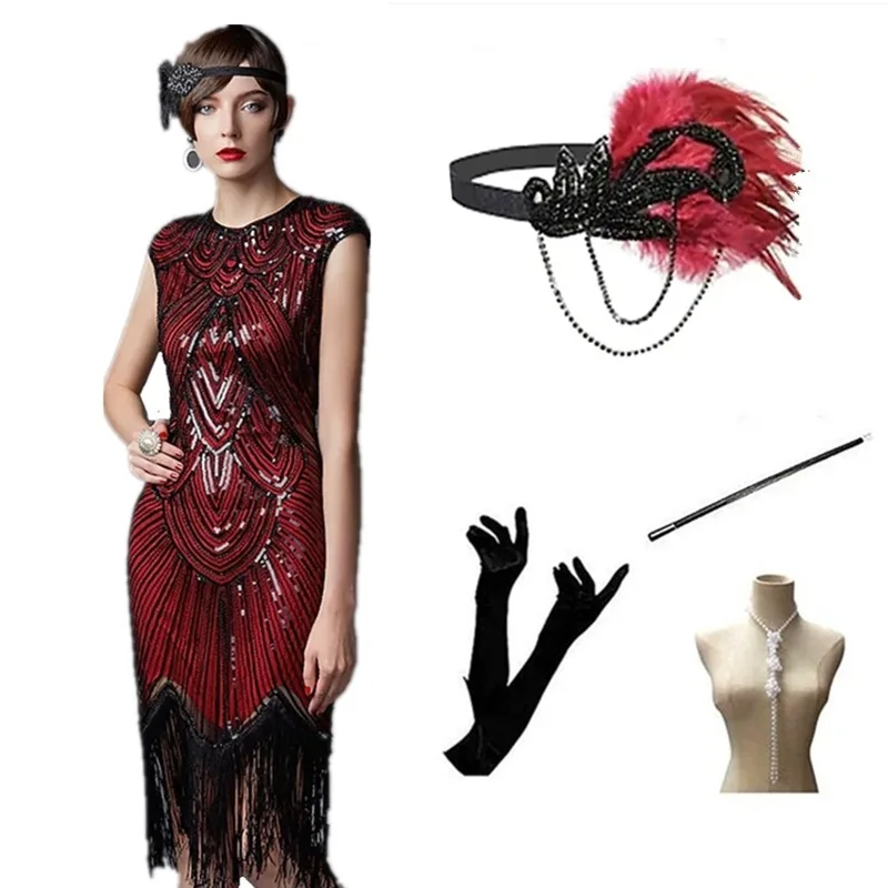 Vestido Blanco De Gran Gatsby Para Mujer,1920s,20s,Cuentas De ...