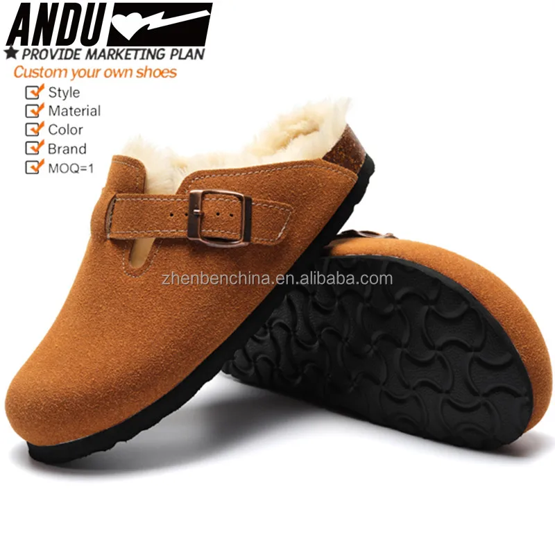 Custom Wholesale Unisex Clog Suede Cork Clogs for Men & Women
