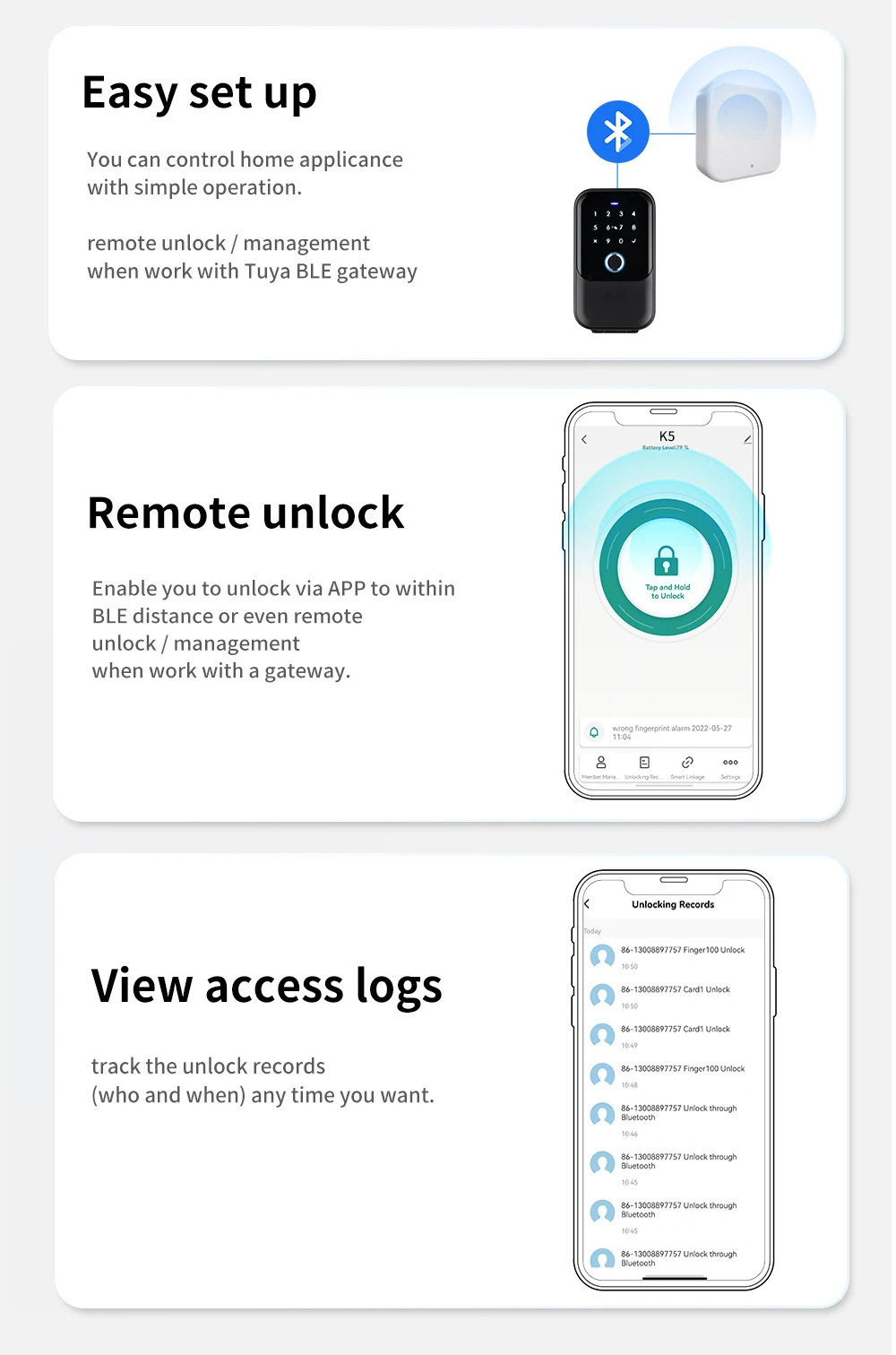 Ip65 K5f Keyless Entry Fingerprint Nfc Password Code Card Mechanical Key Tuya App Smart Key Box ...