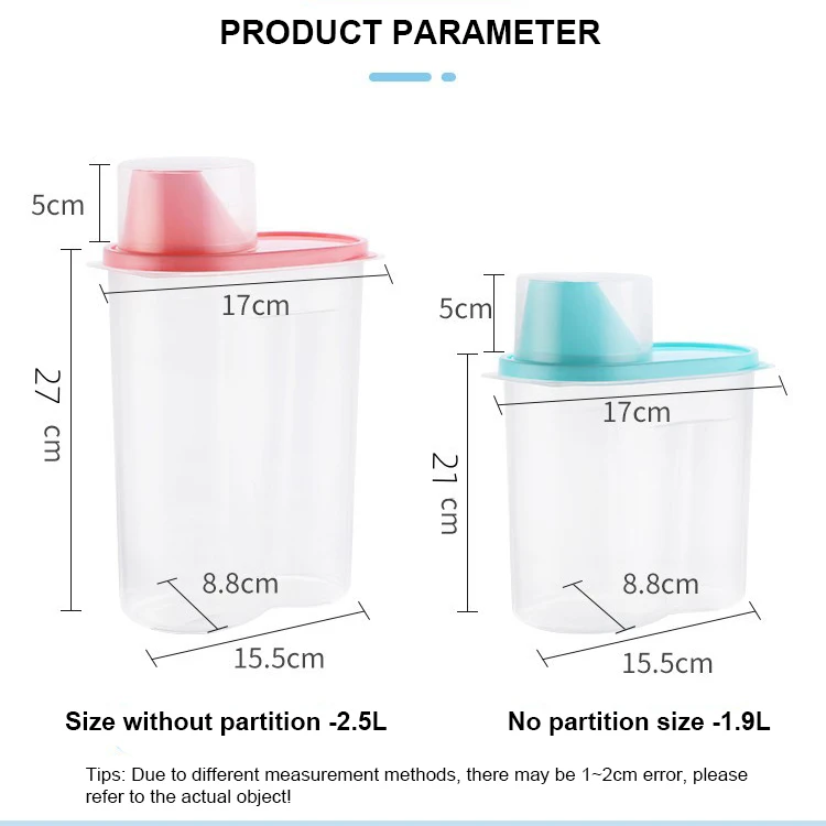 Rice Airtight Dry Food Storage Containers With Pourable Spout Rice Bin ...