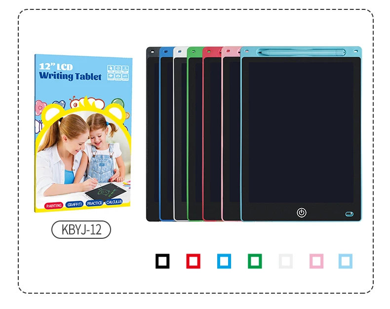 Cartoon Handwriting Pad Board With Smart For Kids 12 Inch Hardbound Lcd ...