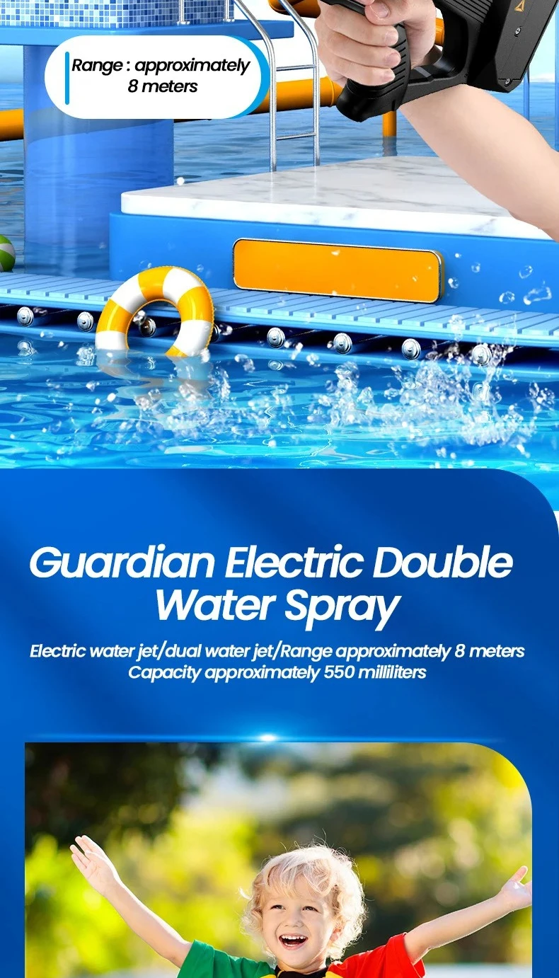 Double Water Column Spray Gun Electric Water Shooting Toys High ...