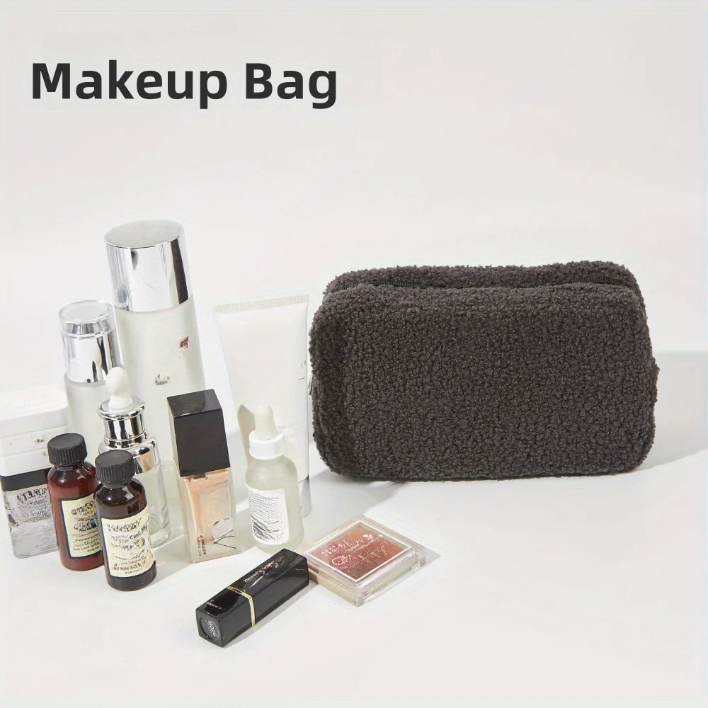 Personality Beauty Zipper Soft Travel Plush Teddy Makeup Pouch Velvet ...