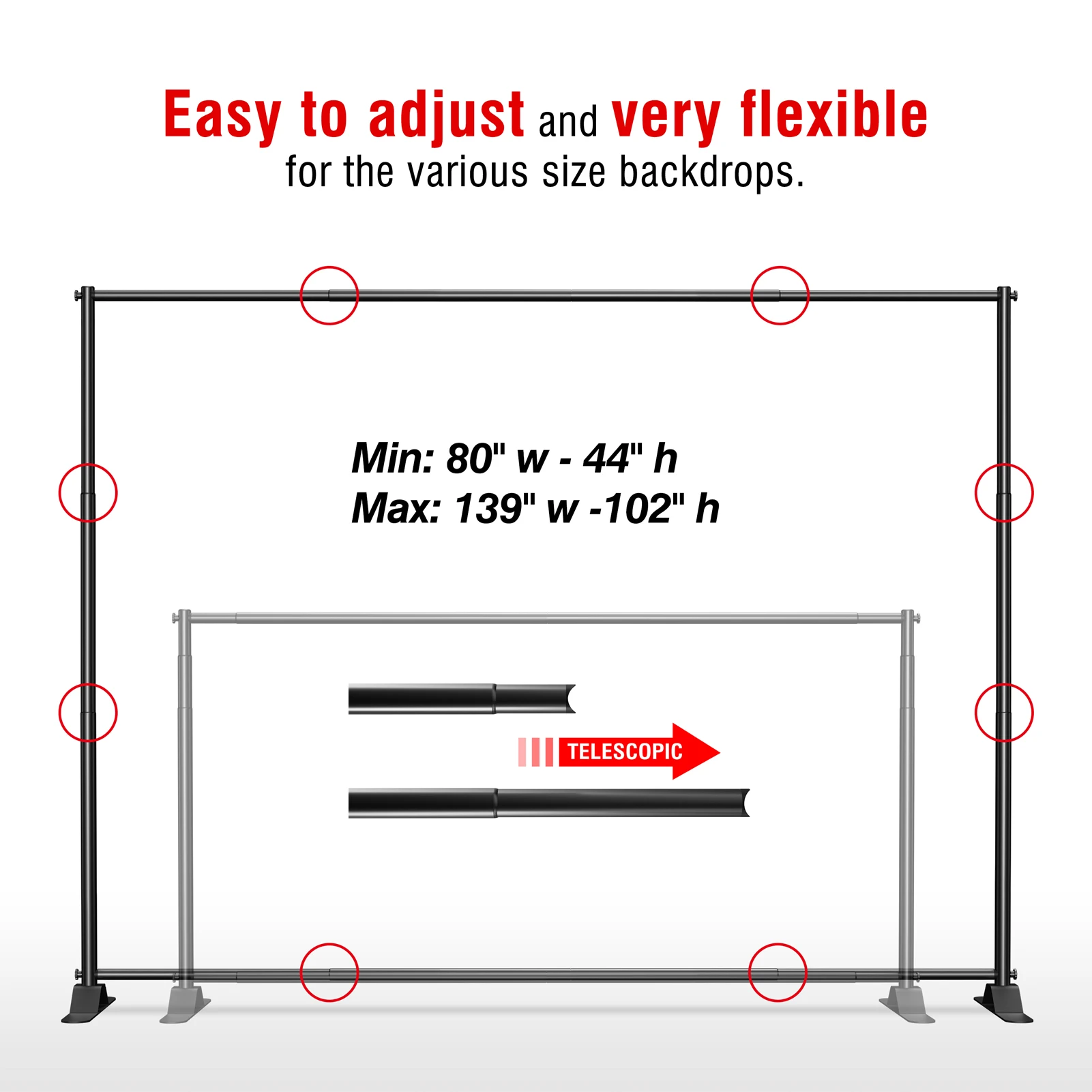 8*10FT Enhanced Edition Adjustable Backdrop Stand - Durable