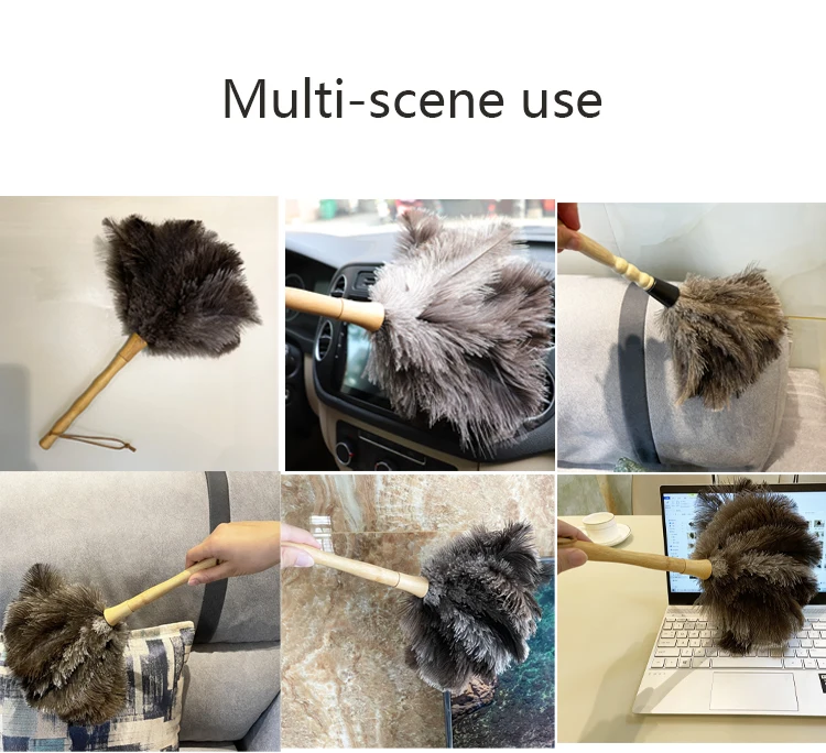 Home Office Ostrich Feather Duster Dust Removal Cleaning Tool Ostrich ...