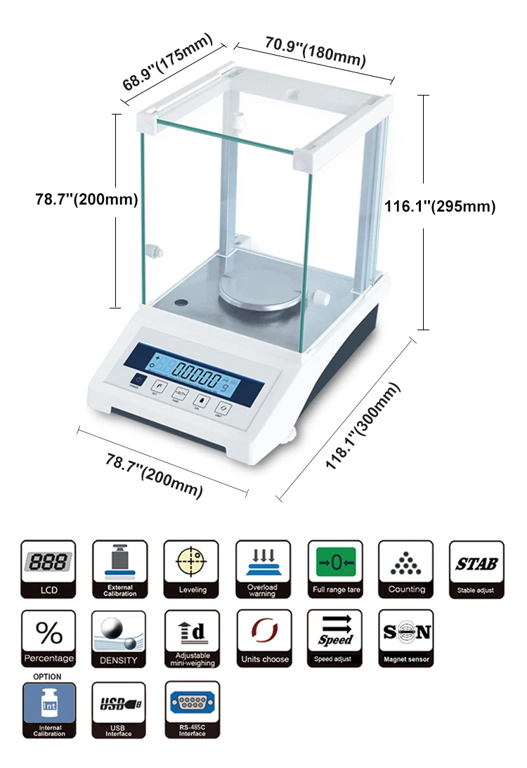 Rs232 Analytical Balance Electronic Scale 220g 0.1mg 0.0001g Fa - Buy ...