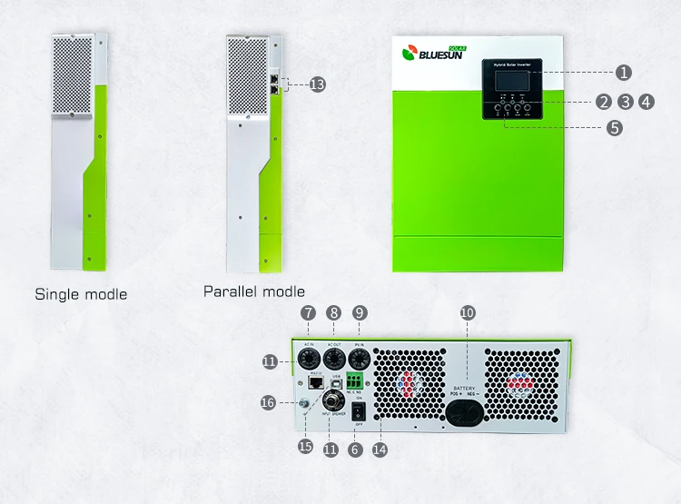 Bluesun Paralleled Solar Inverter 5kw 48v Hybrid Solar Inverter Pure ...