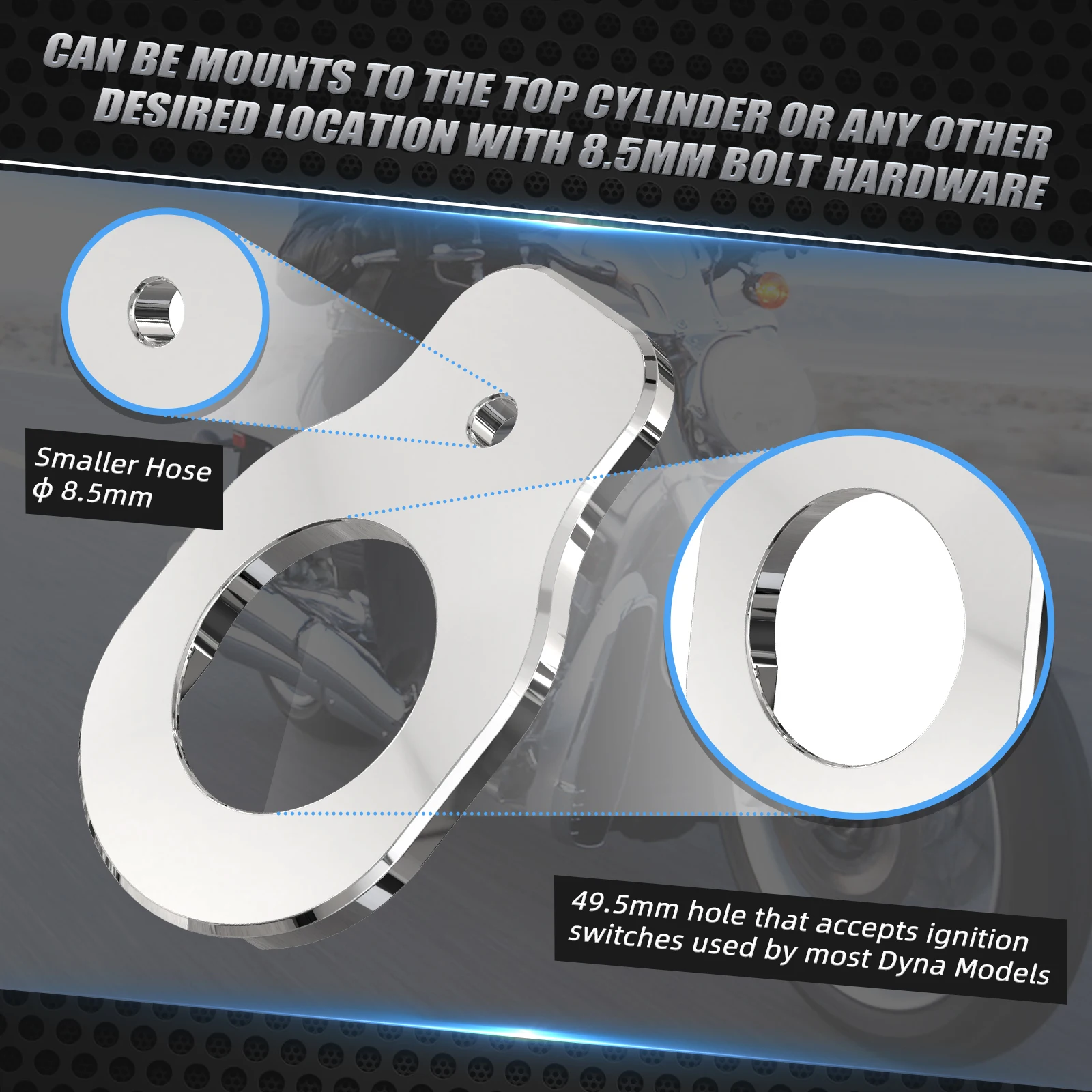 Nicecnc Chromed Ignition Switch Relocation Bracket for Harley Street Glide FLHX 2006-2023