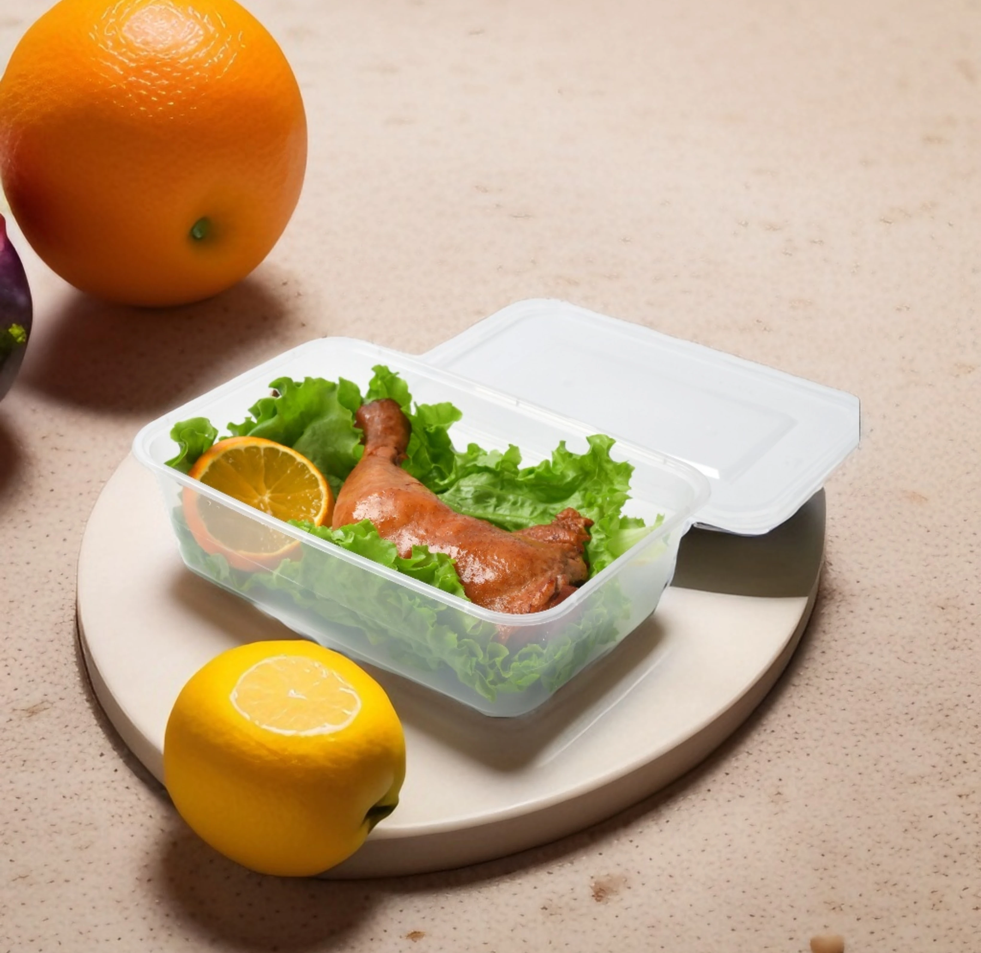 Clear Rectangular Disposable Plastic Food Container,Pp Microwaveable ...