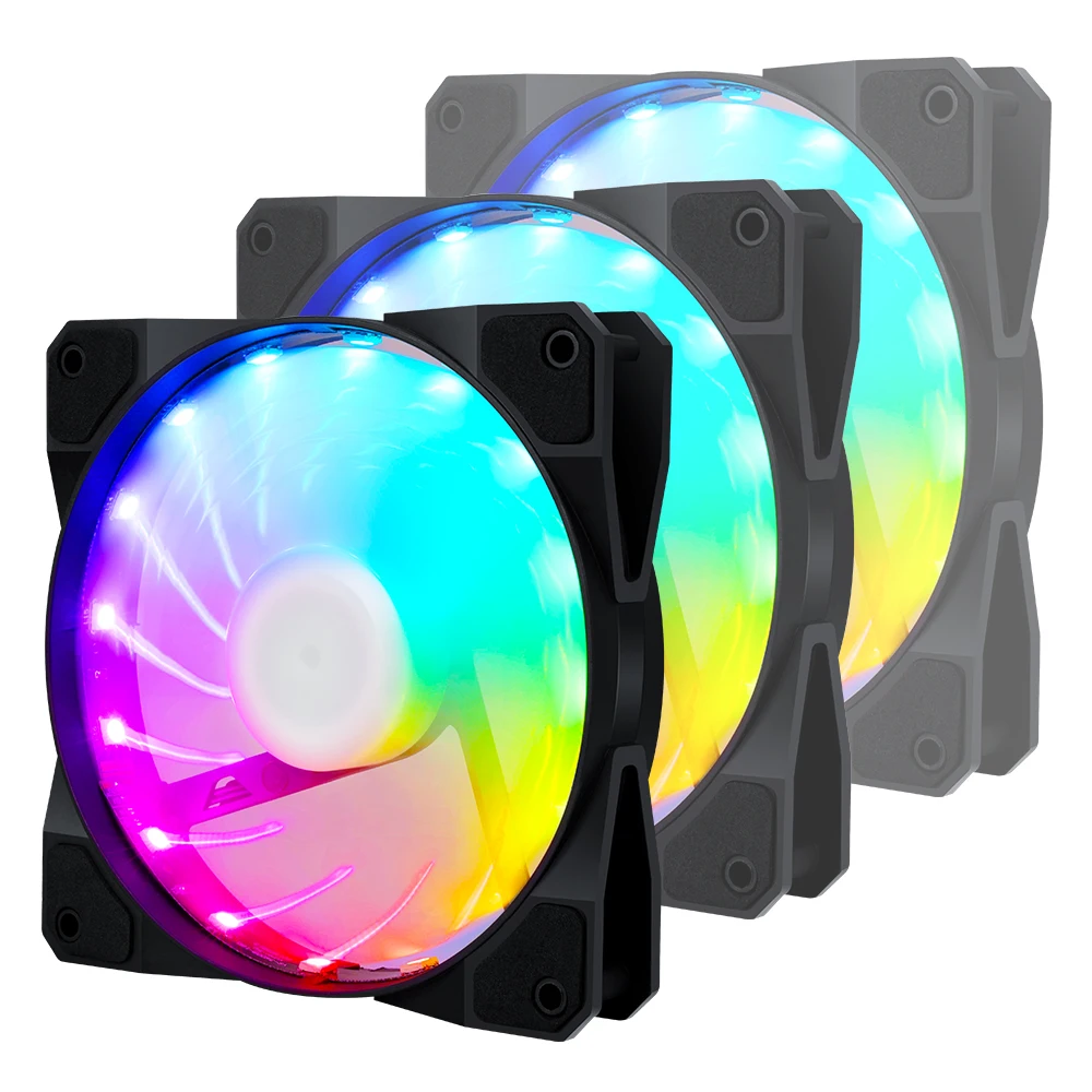 12V 6pin 15 LED Light RGB Gaming PC Computer Fan - 120mm
