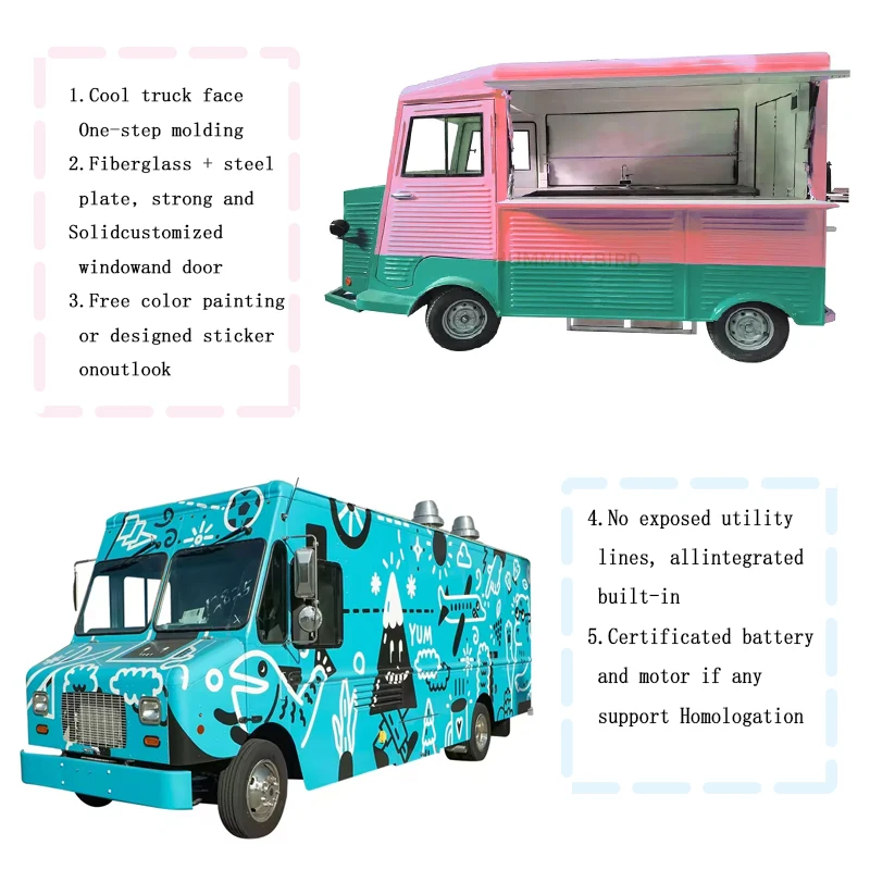Bbq Food Carts Pizza Burger Ice Cream Coffee Custom Food Truck Van For ...
