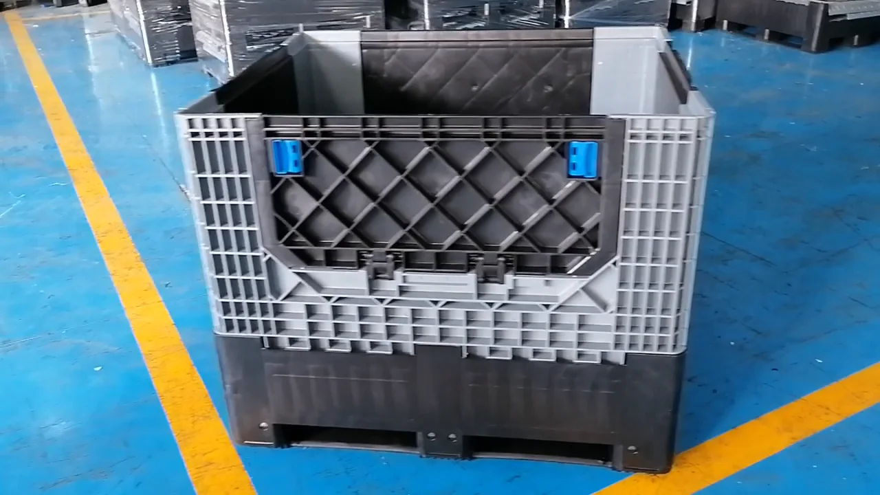 Wholesale Folding Bulk Shipping Container Plastic Storage Bin With Lid ...