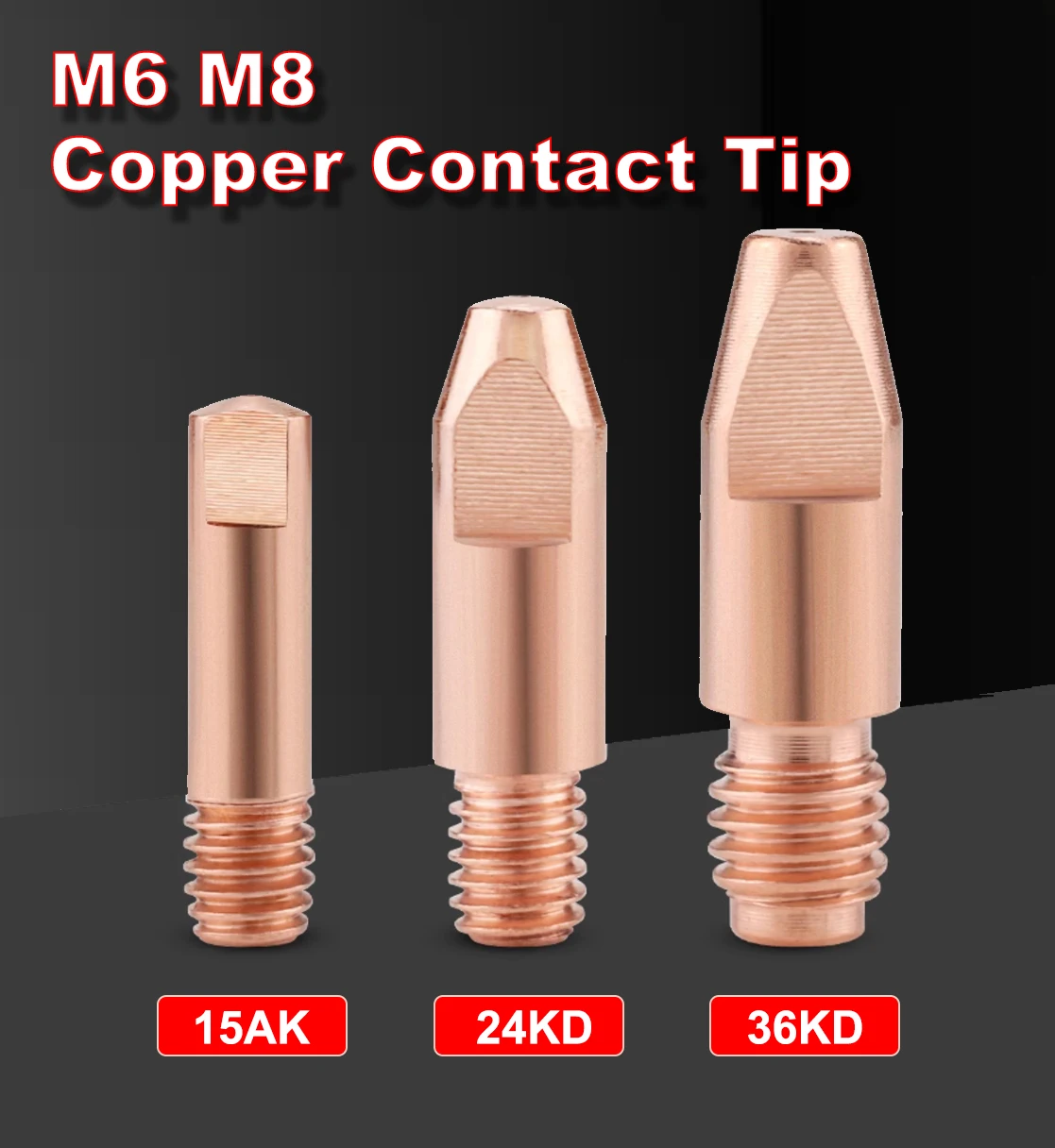 TKweld High Quality Mig Welding Torch Spare Parts M6 M8 Copper Contact Tip| Alibaba.com