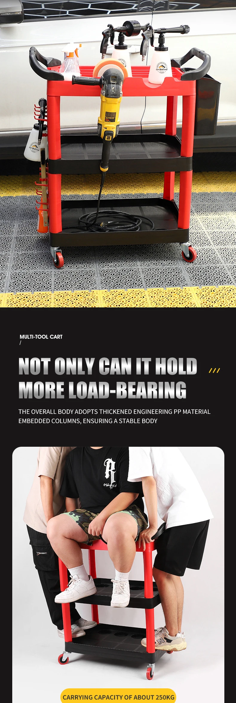 Multi-functional Auto Repair Tool Cart - Detailing Trolley
