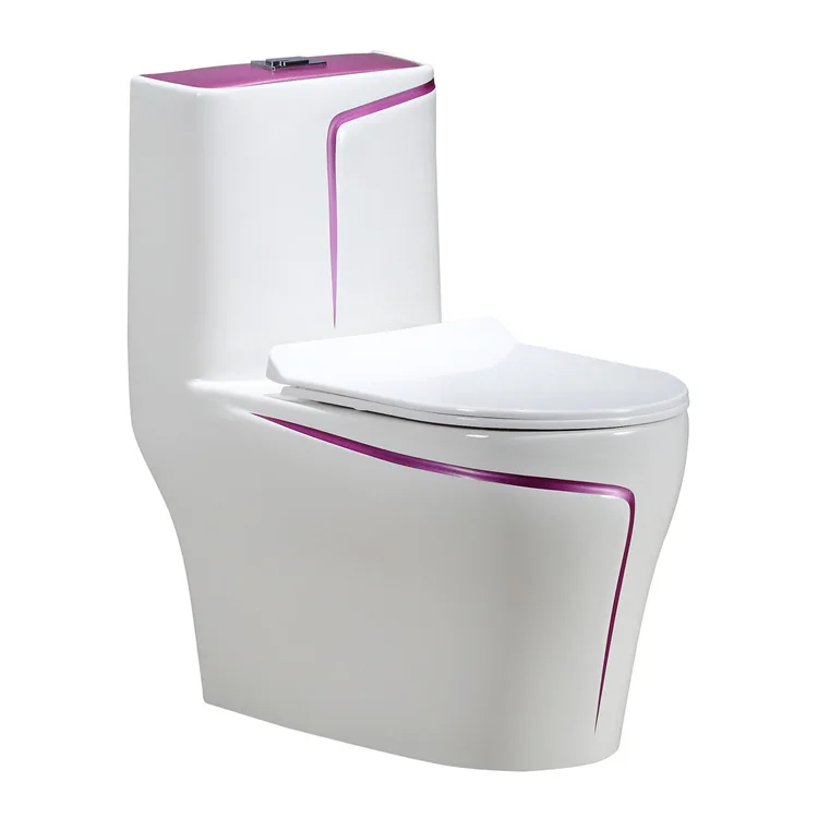 Modern Luxury One-Piece WC Siphon Toilet Bowl Colorful Round Ceramic ...