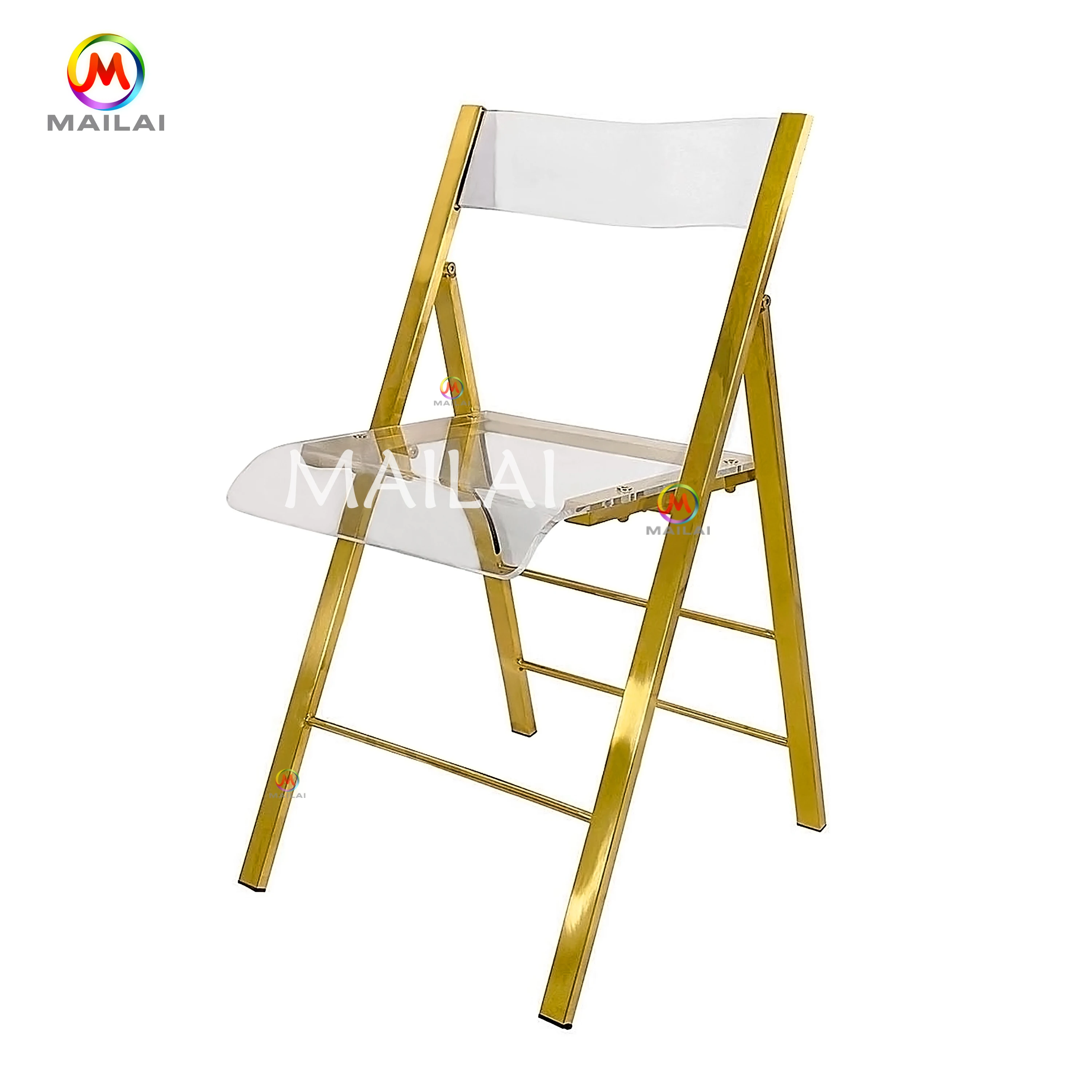 Luxury Gold Stainless Steel Folding Chairs for Events