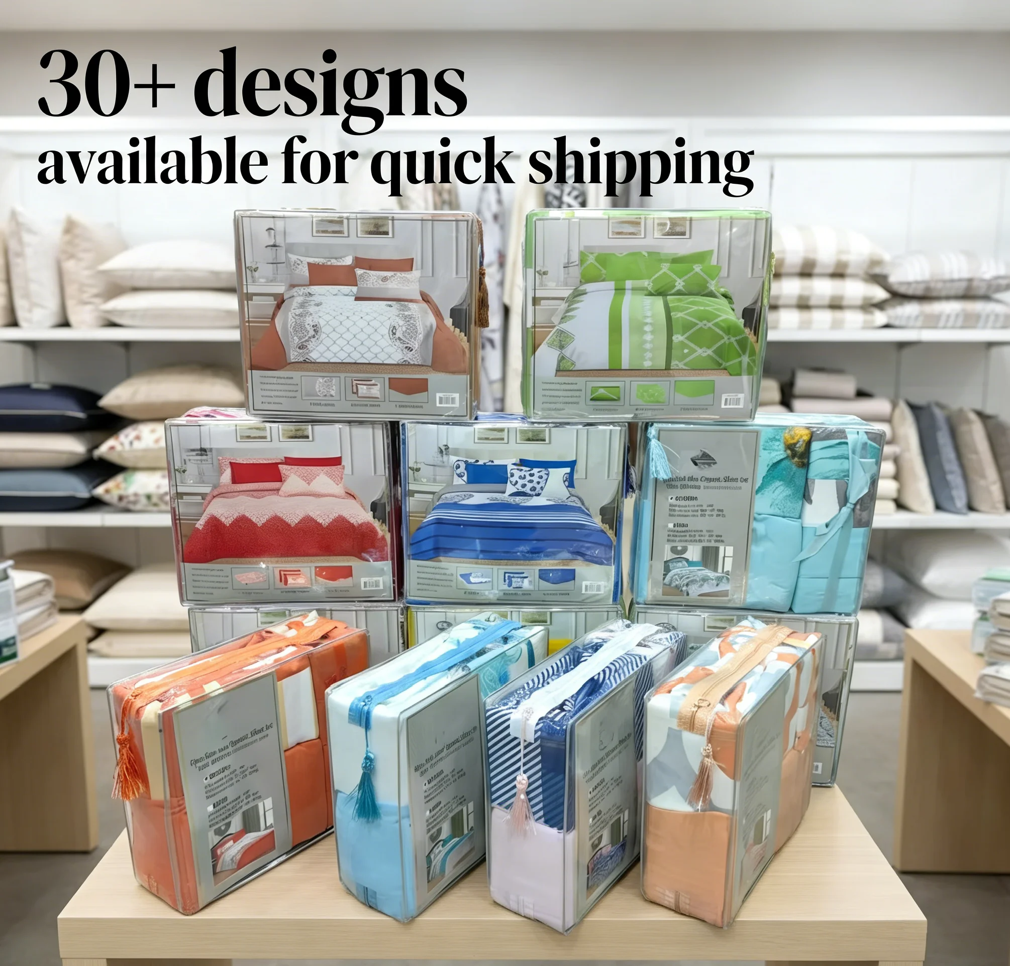 SUNWIN King Size Bed Sheets in a Bag American Style Breathable ...
