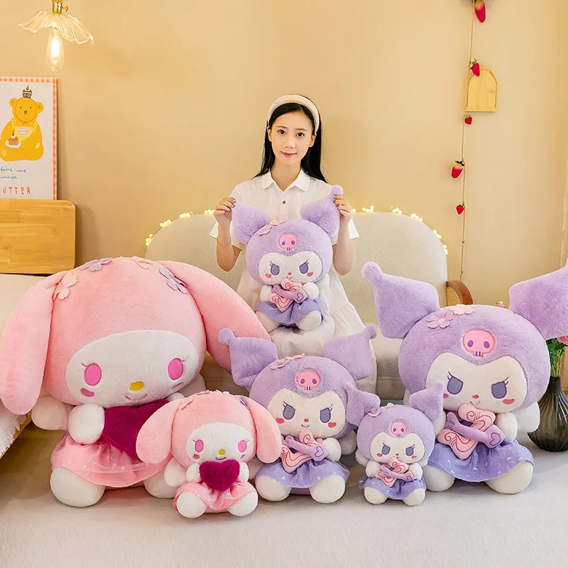 Wholesale Sanrio Kuromi My Melody Hug Red Heart Anime Plush Toy Cute Cinnamoroll Plush Pillow