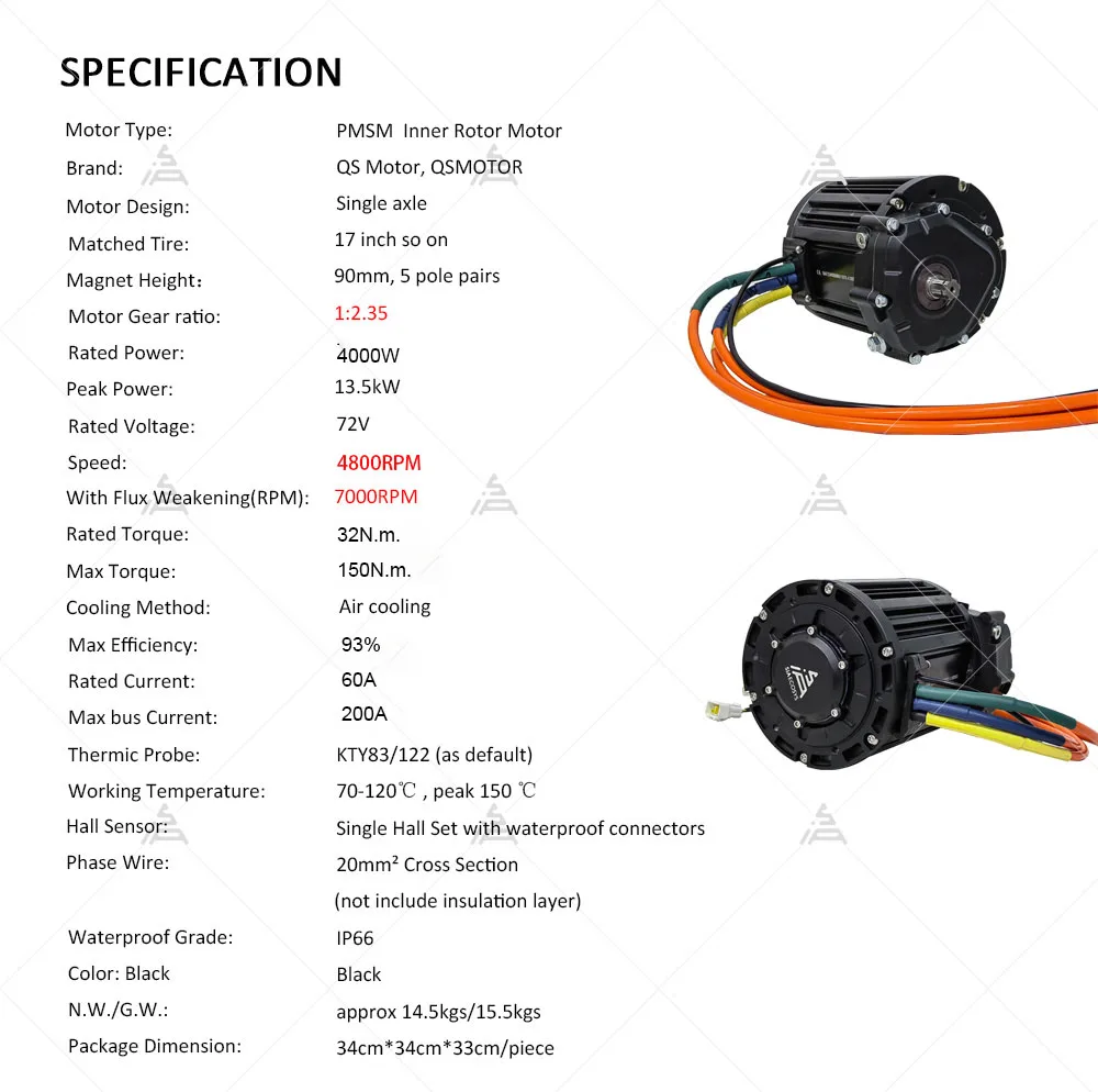 New Arrival Qsmotor Qs138 90h V3 With 1:2.35 Gear Box 4000w Mid Drive ...