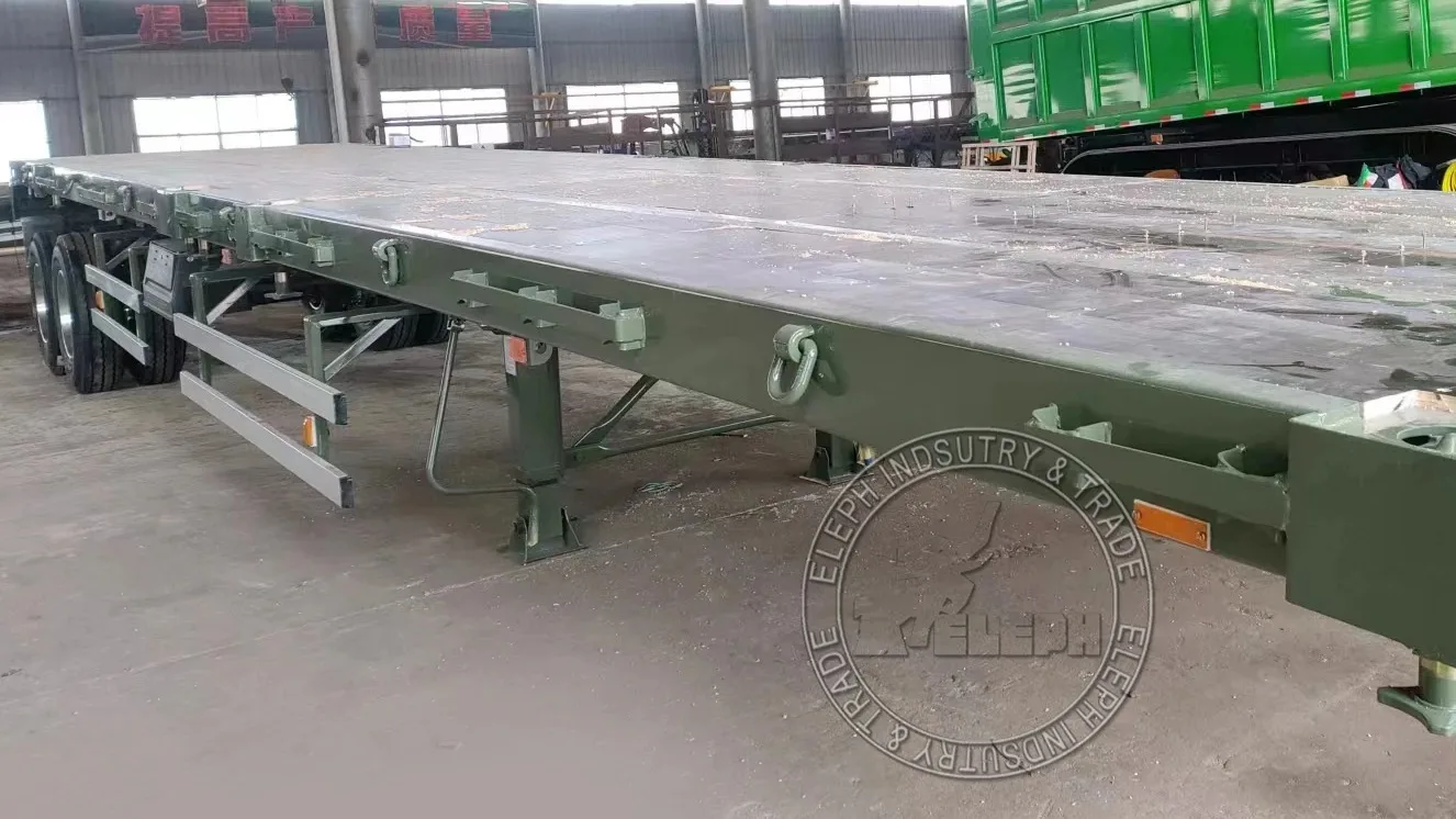 2 Axles Flat Bed Trailer 20ft Flatbed Trailer Semi Platform Trailer For ...