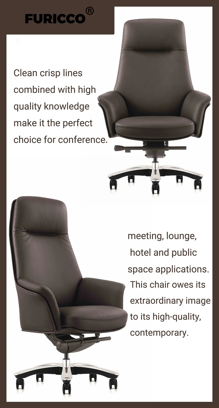 FURICCO Classic Style Luxury Swivel Genuine Leather Boss Manager ...