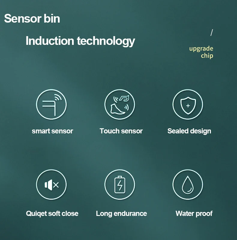 9l 12l Soft Close Sensor Bin Stainless Steel 410 Sensor Bin For Home ...