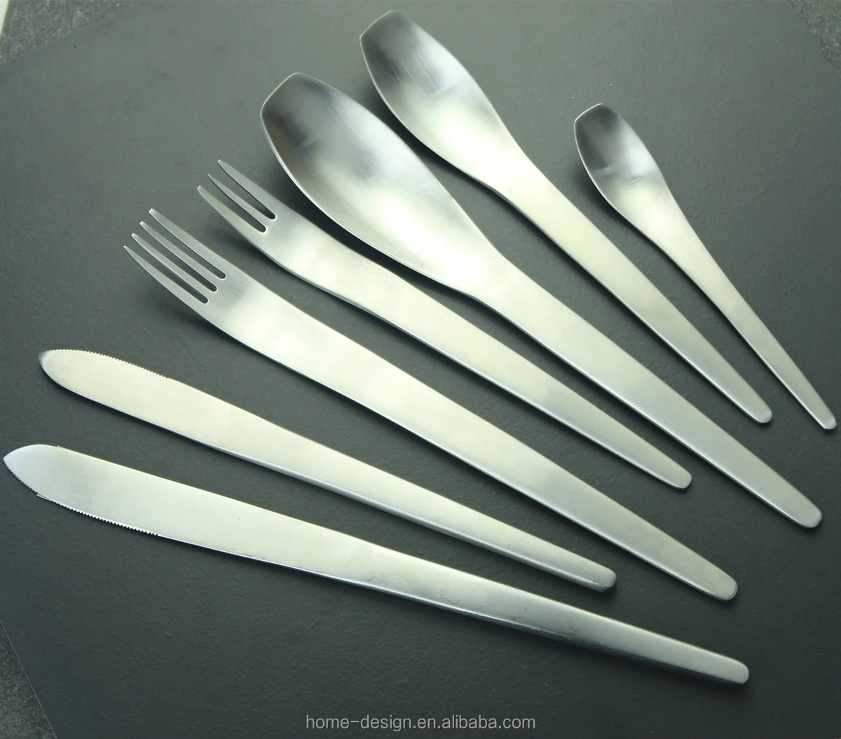 2021 New Simple Design Matte Stainless Steel Cutlery Satin Inox ...
