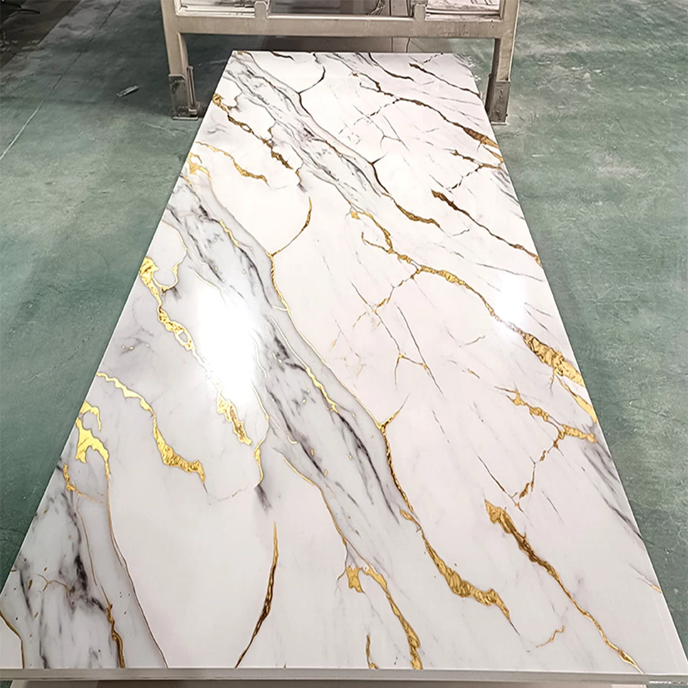 Luxury Interior Decor PVC Marble Panels UV Plastic Marble Wall Board ...