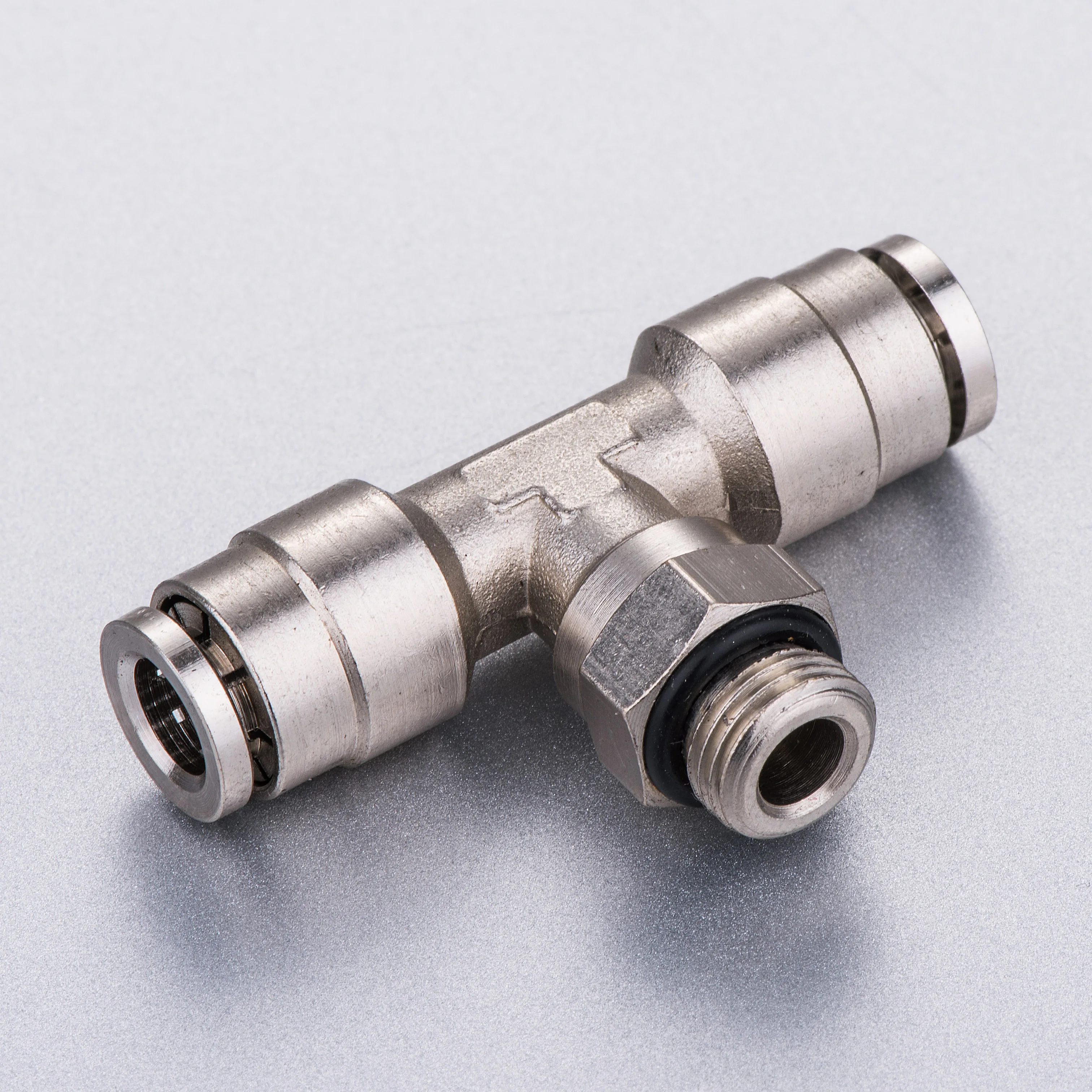 Quick Connector Male Thread Positive Three-Way Push-in Brass Air Pipe ...