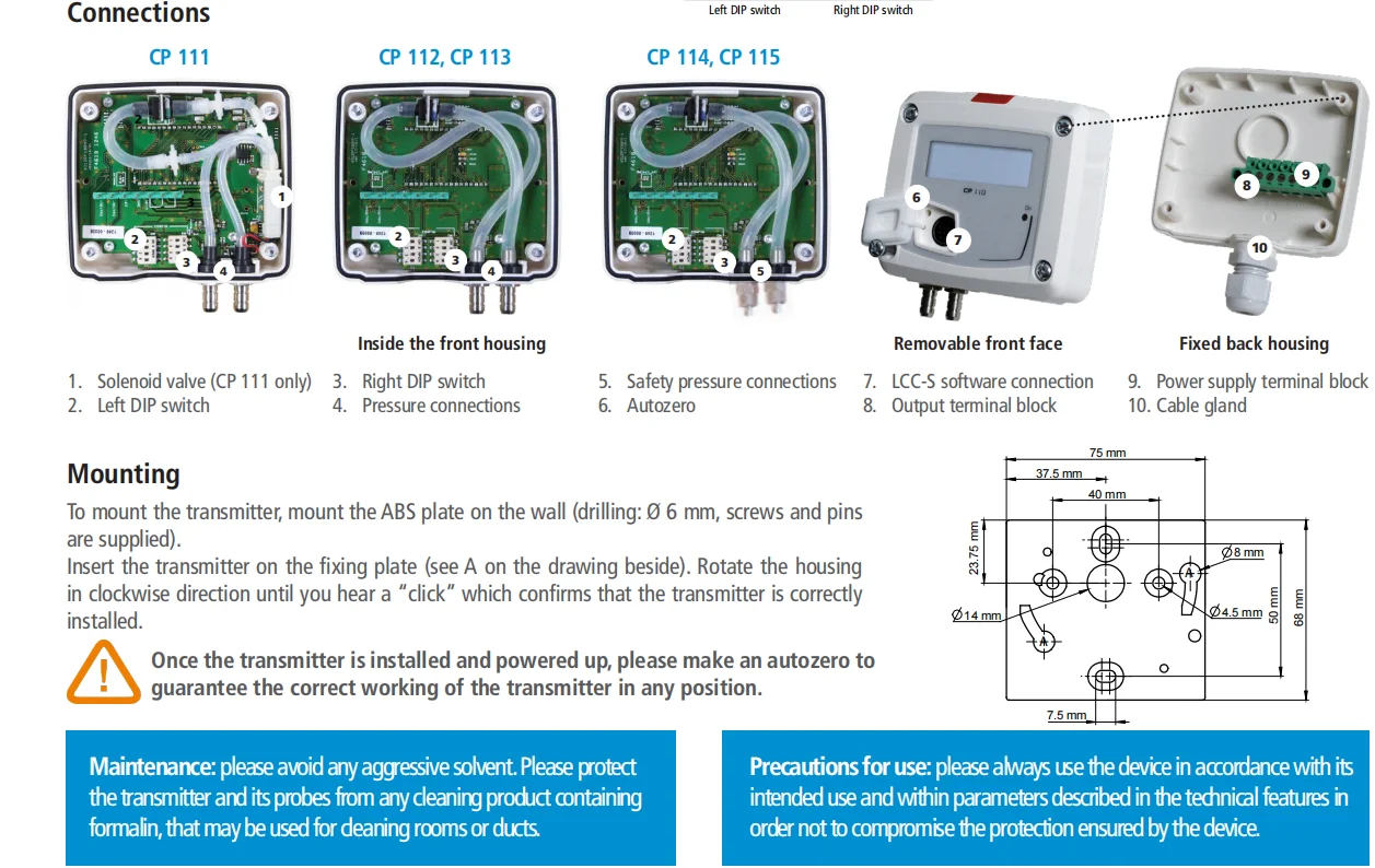 Sauermann KIMO CP110 실험실/생물 의약품/냉동/공조용 차압 송신기| Alibaba.com