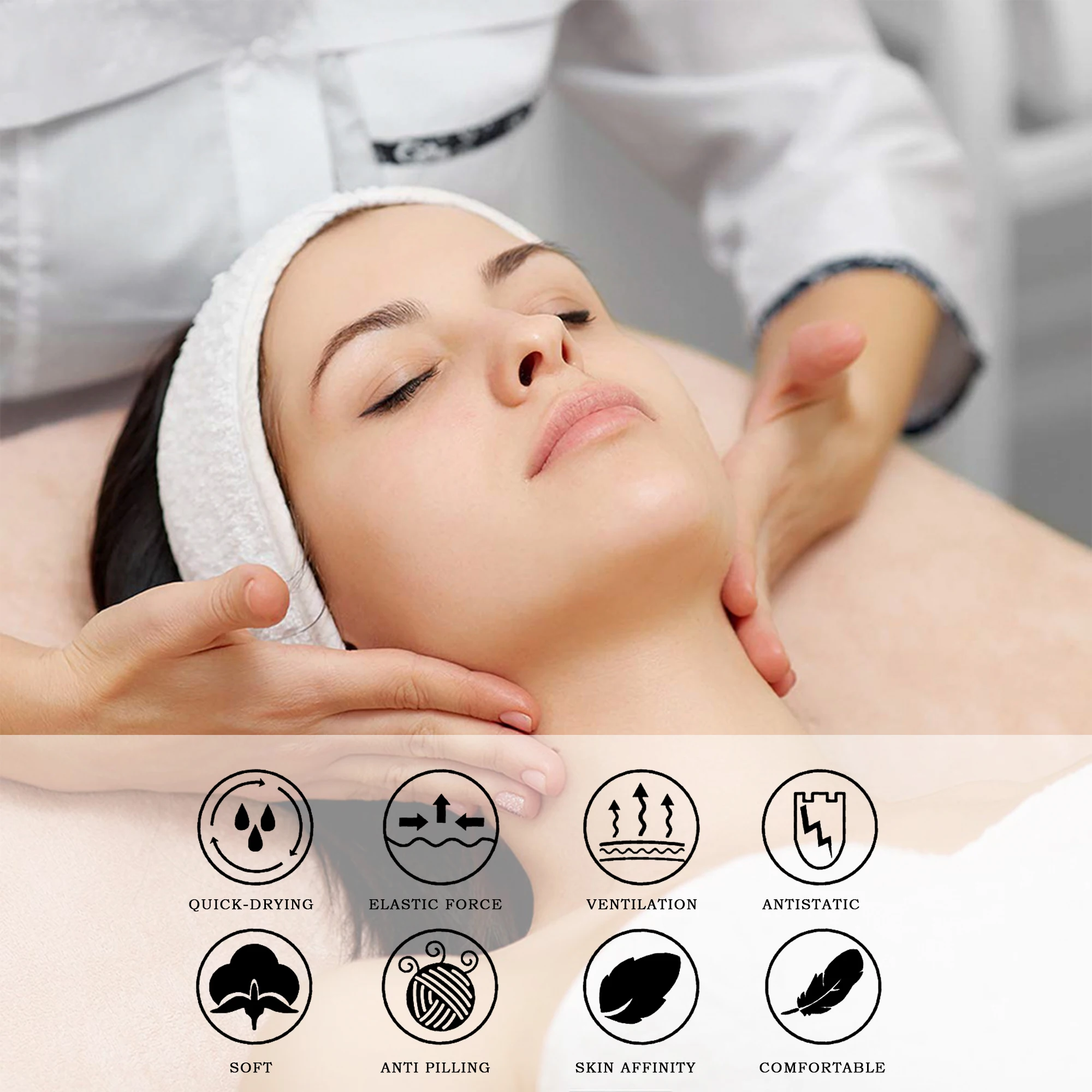 Spa Facial Headband Adjustable Head Wraps Makeup Shower Bath Wraps ...