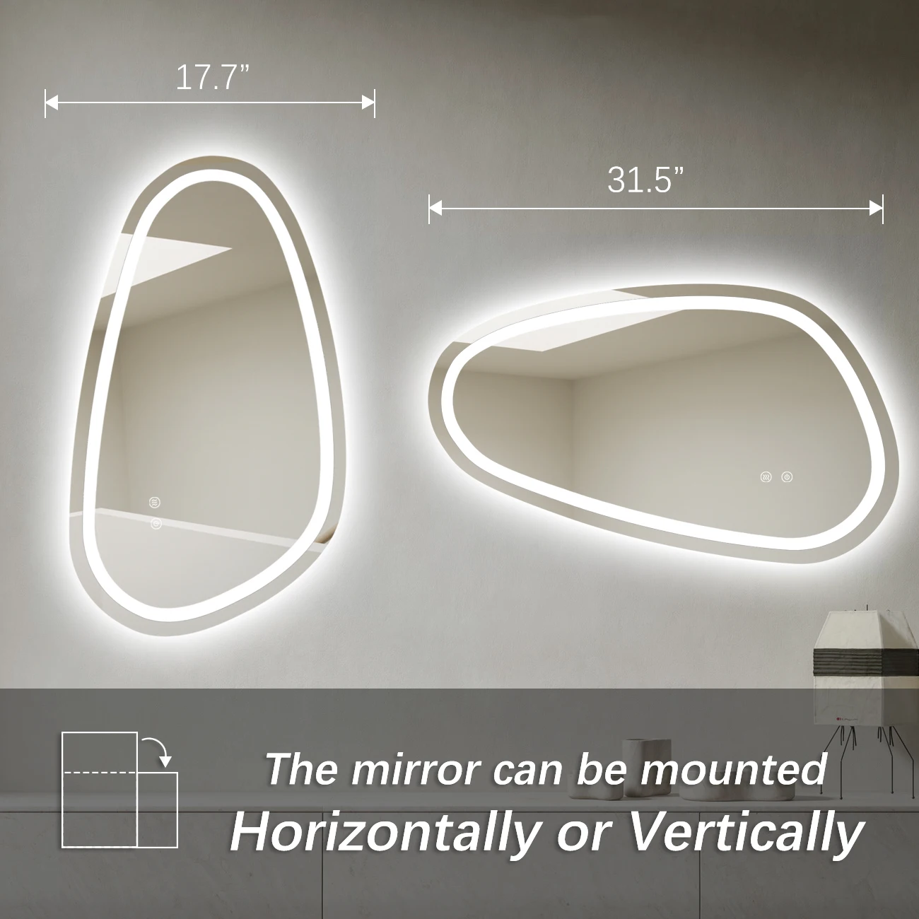 High Quality LED Mirror Mist Eliminator Amplifying Smart Touch Screen ...