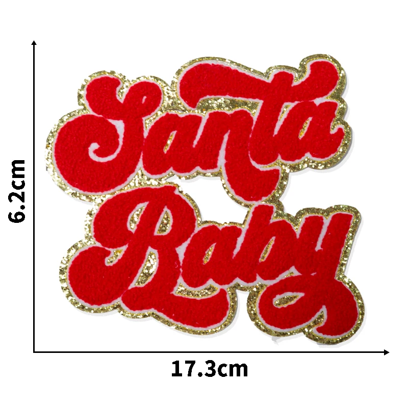 Customizable Chenille Gold Glitter Letters Embroidery Patches With Iron ...