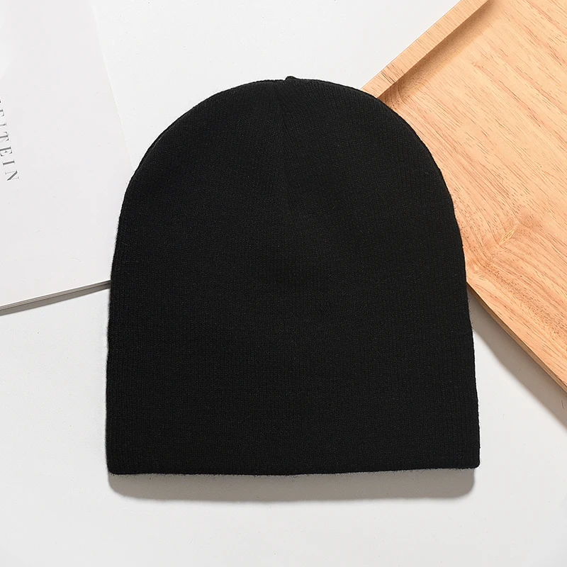 Classic Winter Beanie Hats Custom Embroidery Logo Short Knit Beanies ...